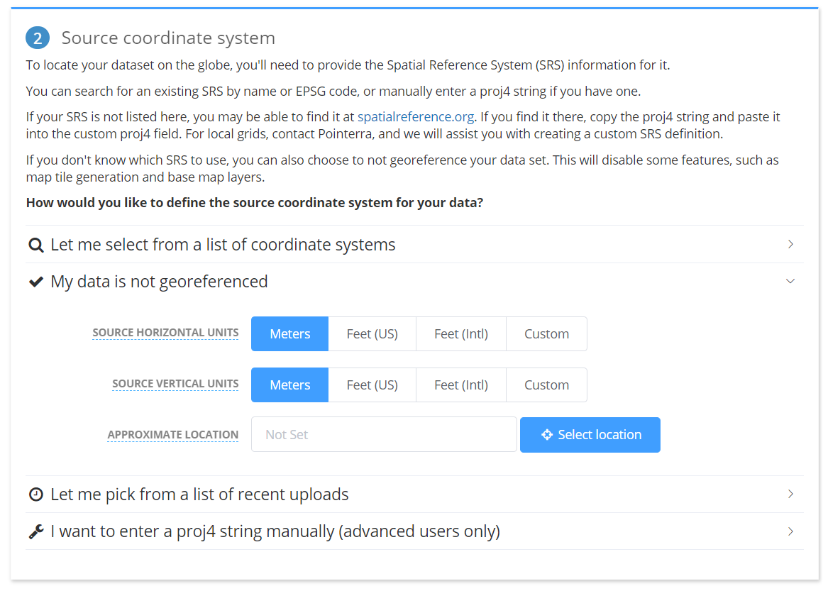 Uploading point cloud data | Pointerra