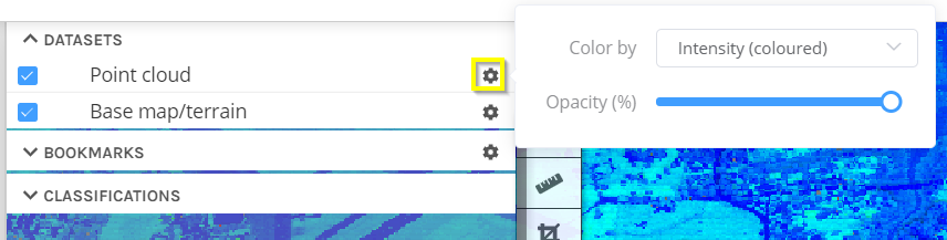 Changing point cloud display properties | Pointerra