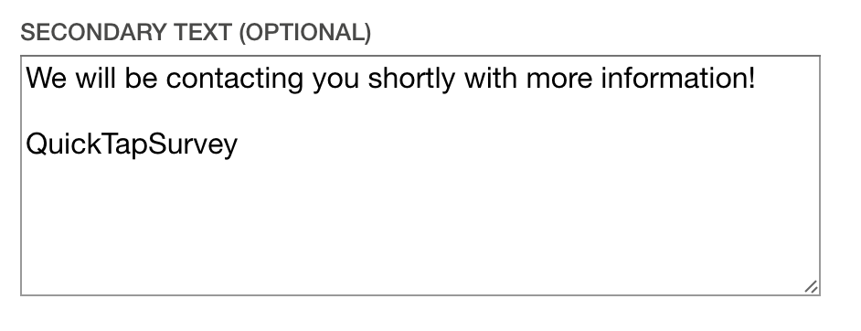 Create an End Screen | QuickTapSurvey
