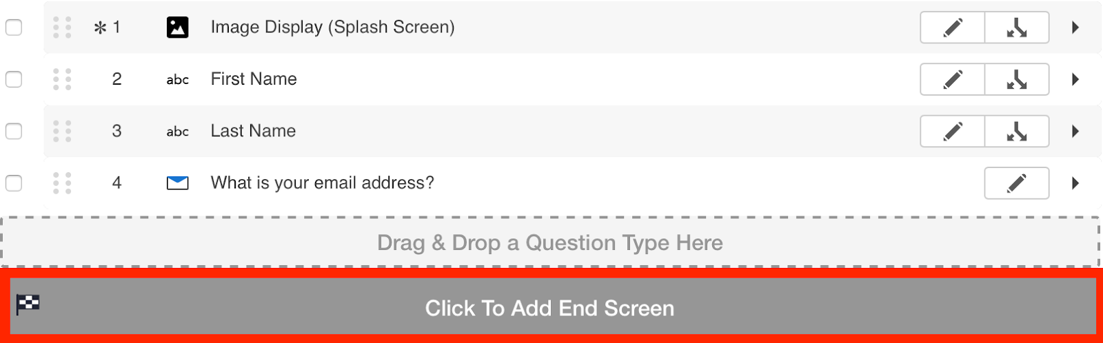 Create an End Screen | QuickTapSurvey