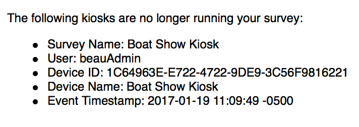 Create a Kiosk Failure Notification | QuickTapSurvey