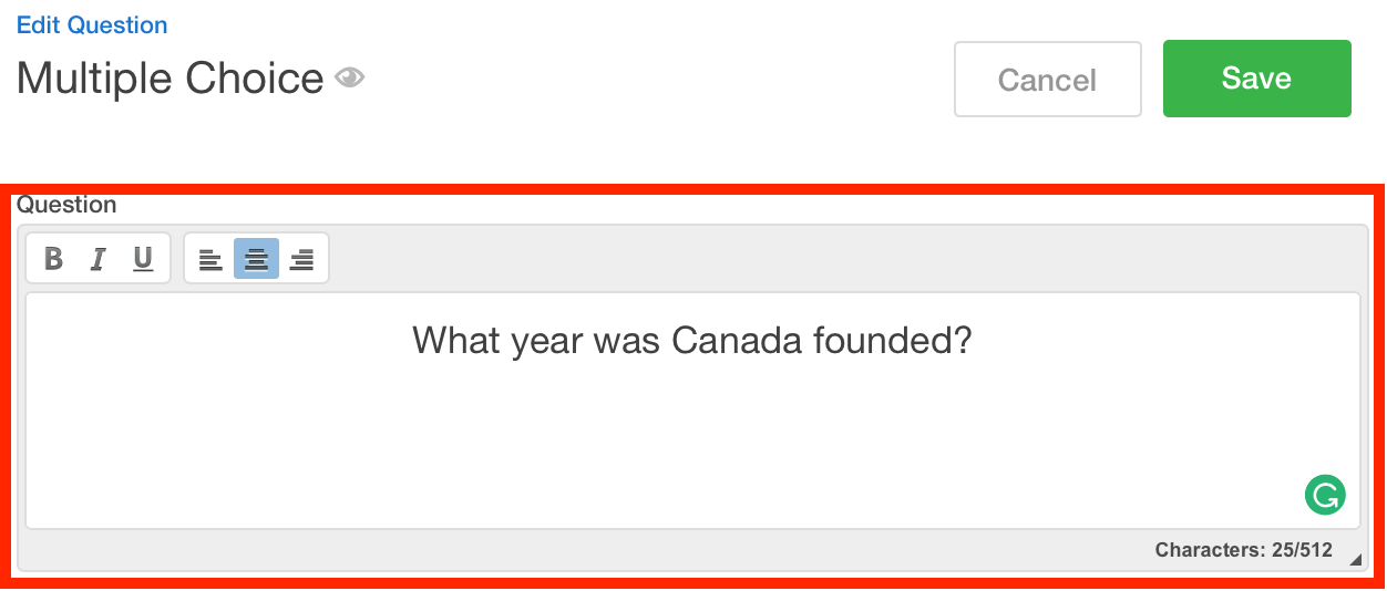 How many characters can be used in the Question / Title field ...