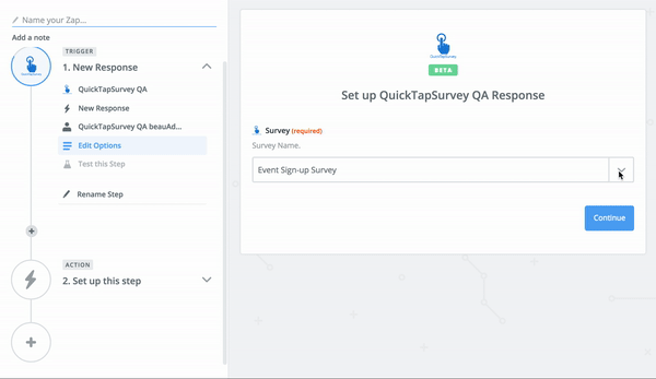 Setting up your QuickTapSurvey Trigger for Zapier | QuickTapSurvey