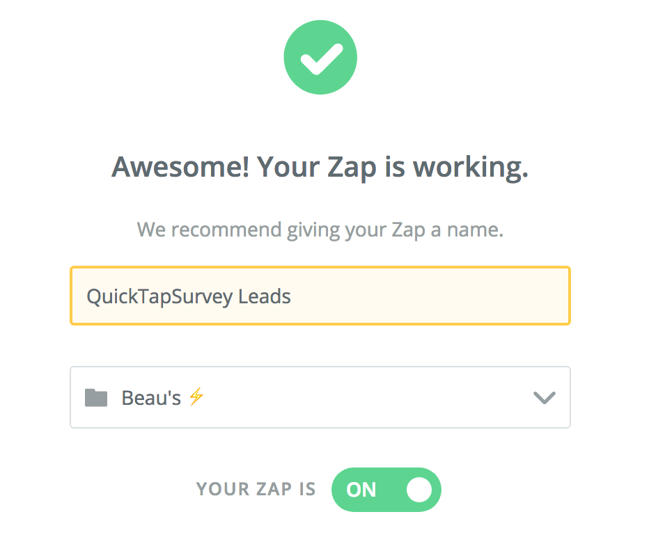 Setting up your QuickTapSurvey Trigger for Zapier | QuickTapSurvey