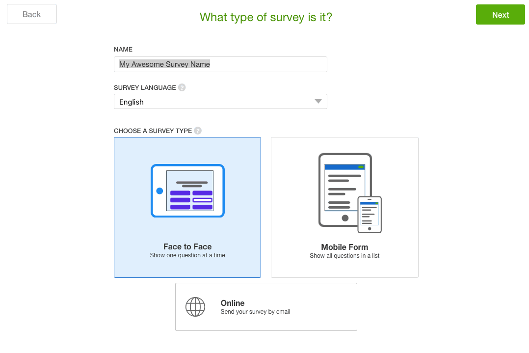 Survey Type | QuickTapSurvey