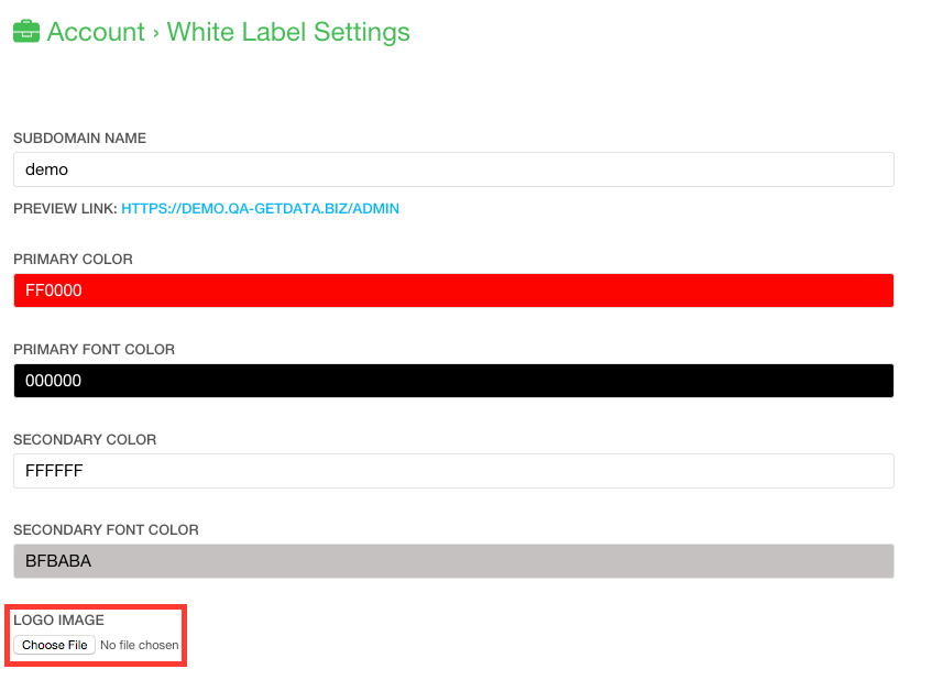 Upload Your White Label Web App Logo | QuickTapSurvey