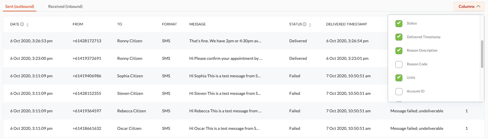 Viewing Reports – SMS Broadcast