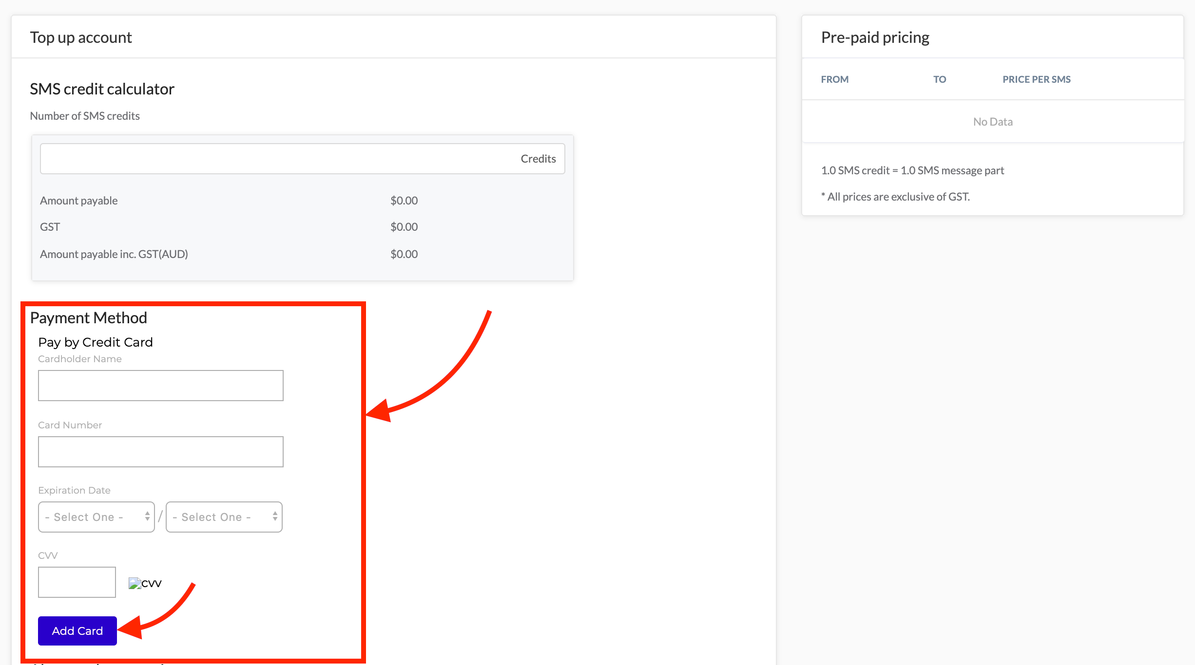 Topping-Up your account – SMS Broadcast
