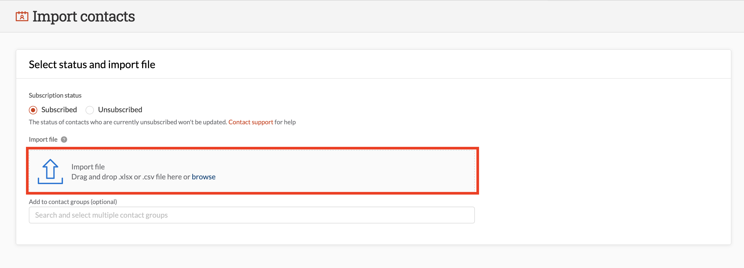 Importing Contacts – SMS Broadcast