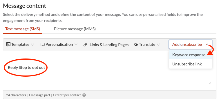 Opt-outs – SMS Broadcast