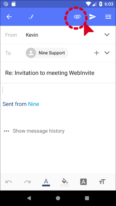 How to add attachments in a reply mail. | Android - FAQ