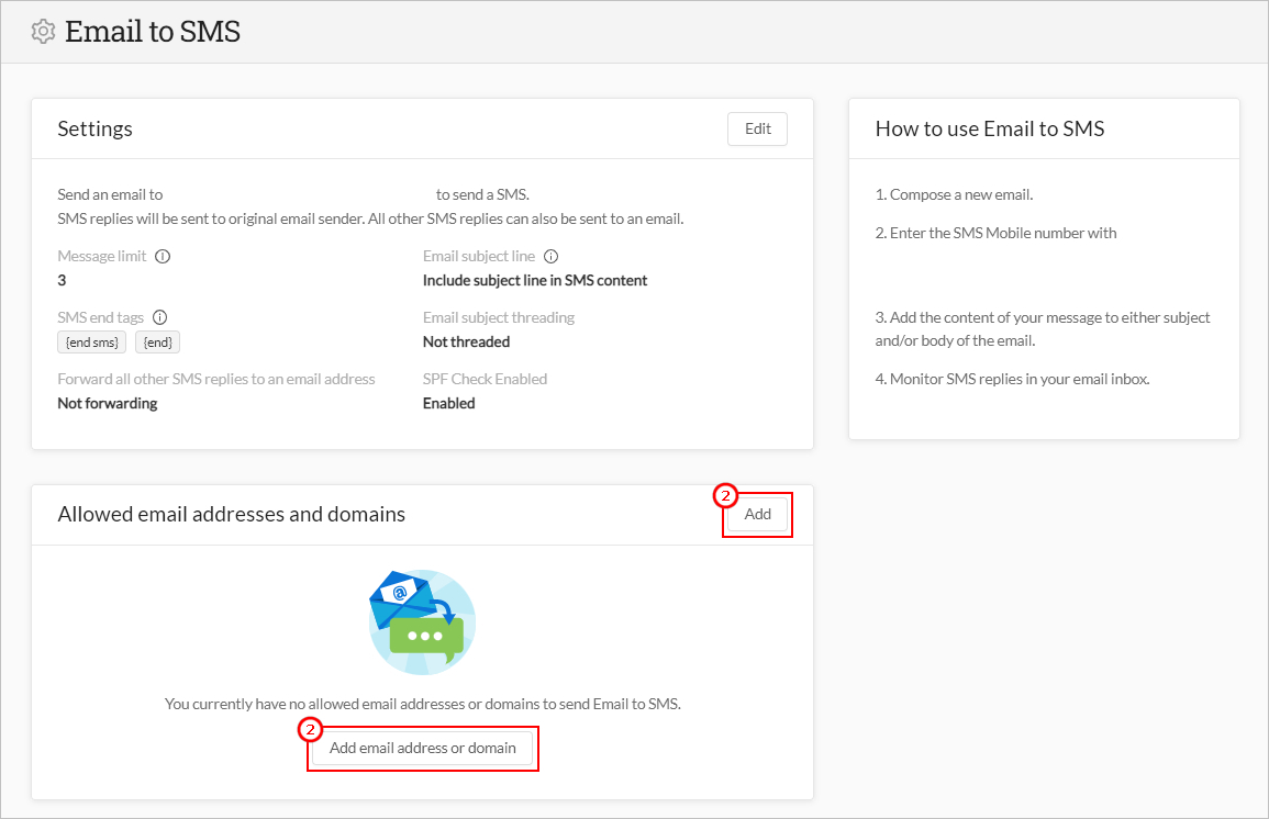 Email to SMS Registration | 2degrees