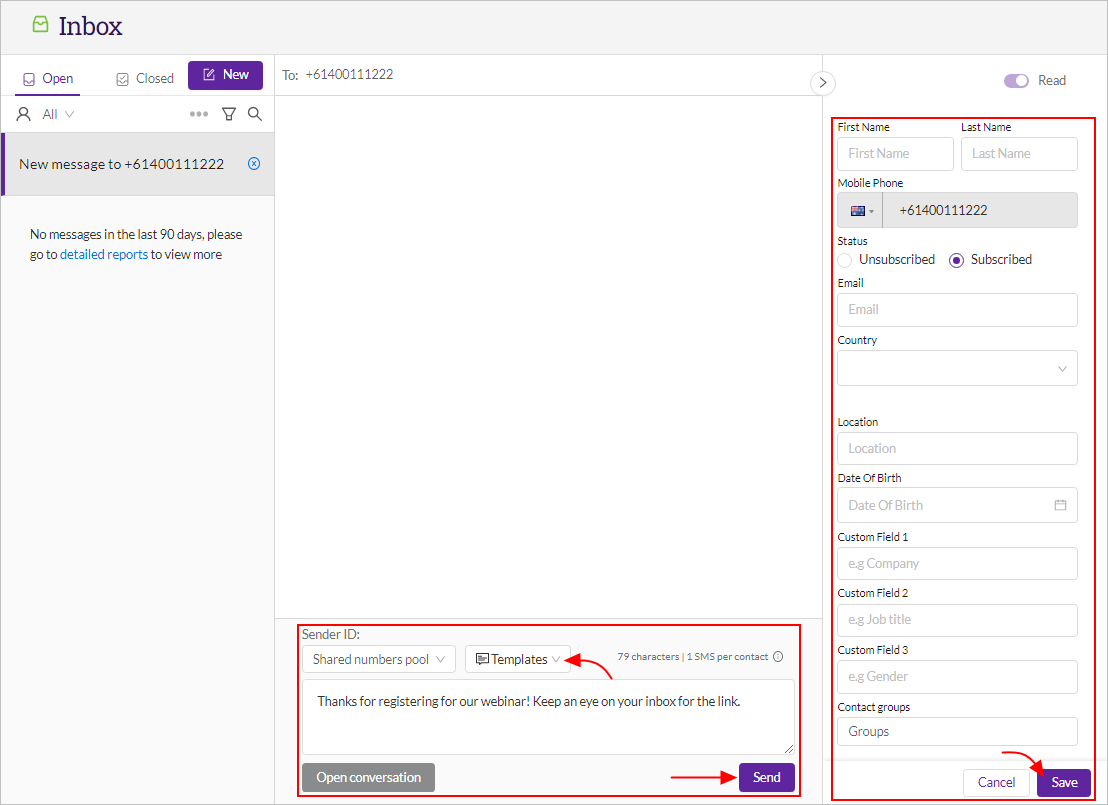 Sending Messages | Spark eTXT