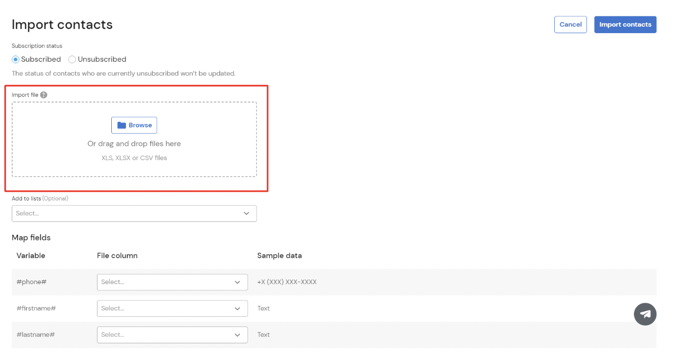 Contacts V2 | Importing Contacts – TPG Telecom Messaging Hub