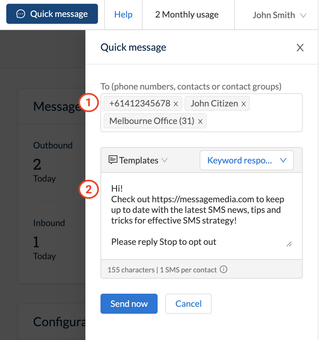 Basic Message Sending – MessageMedia
