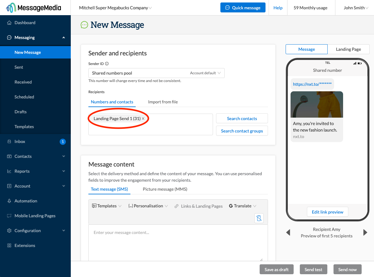 Sending unique Barcodes to a list of recipients with Mobile Landing ...