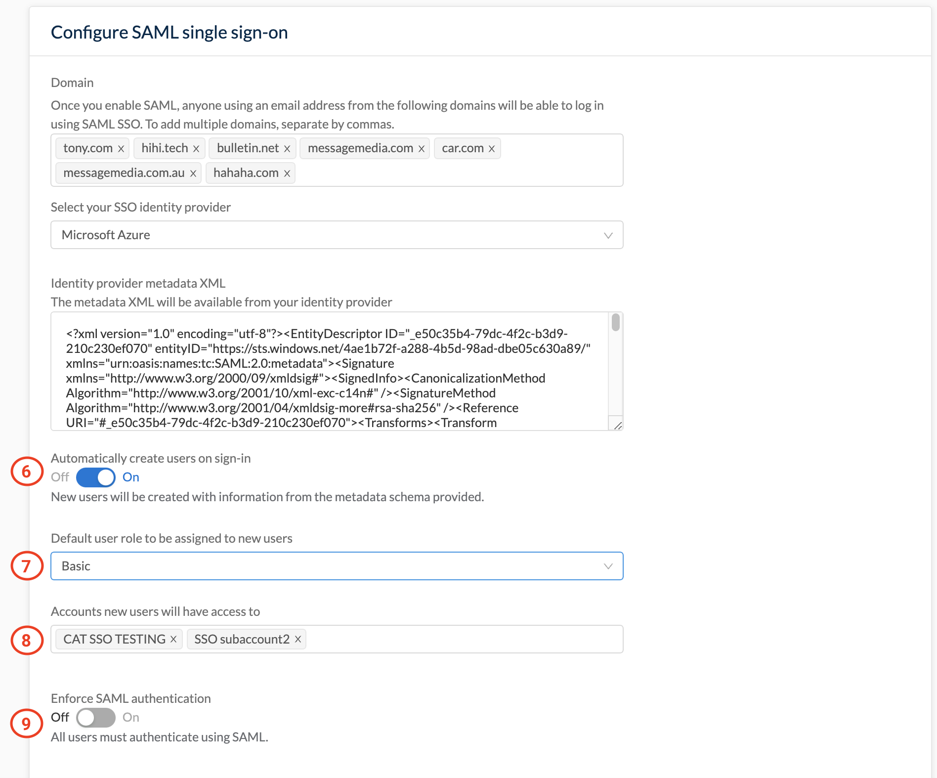 SSO (Single Sign On) Configuration – MessageMedia