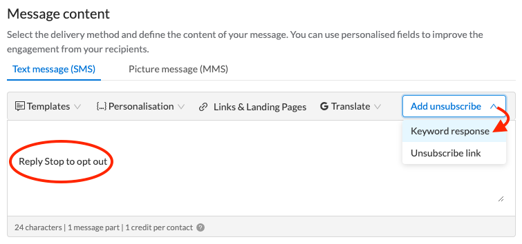 Opt-Outs – TPG Telecom Messaging Hub