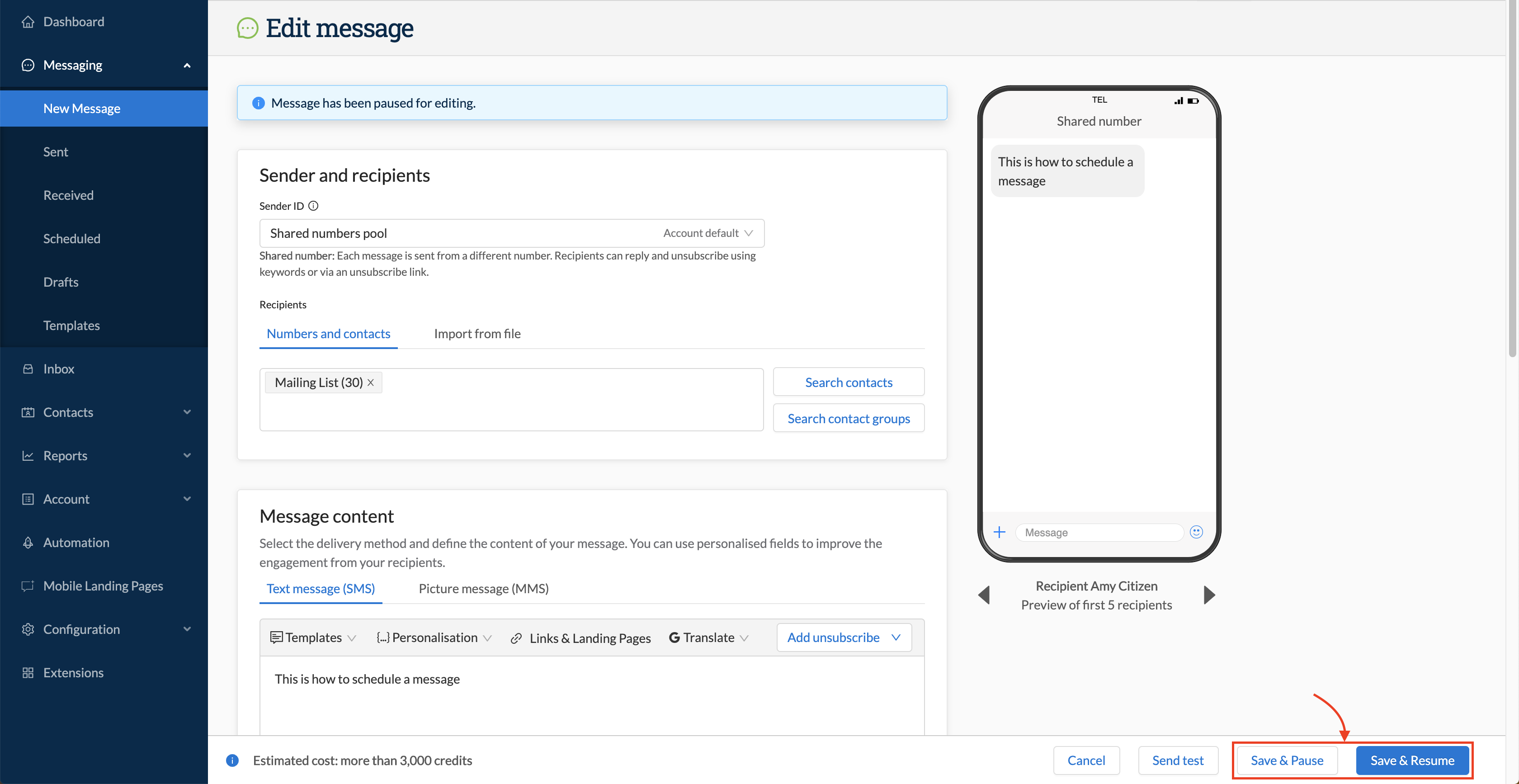 Scheduling Messages – MessageMedia