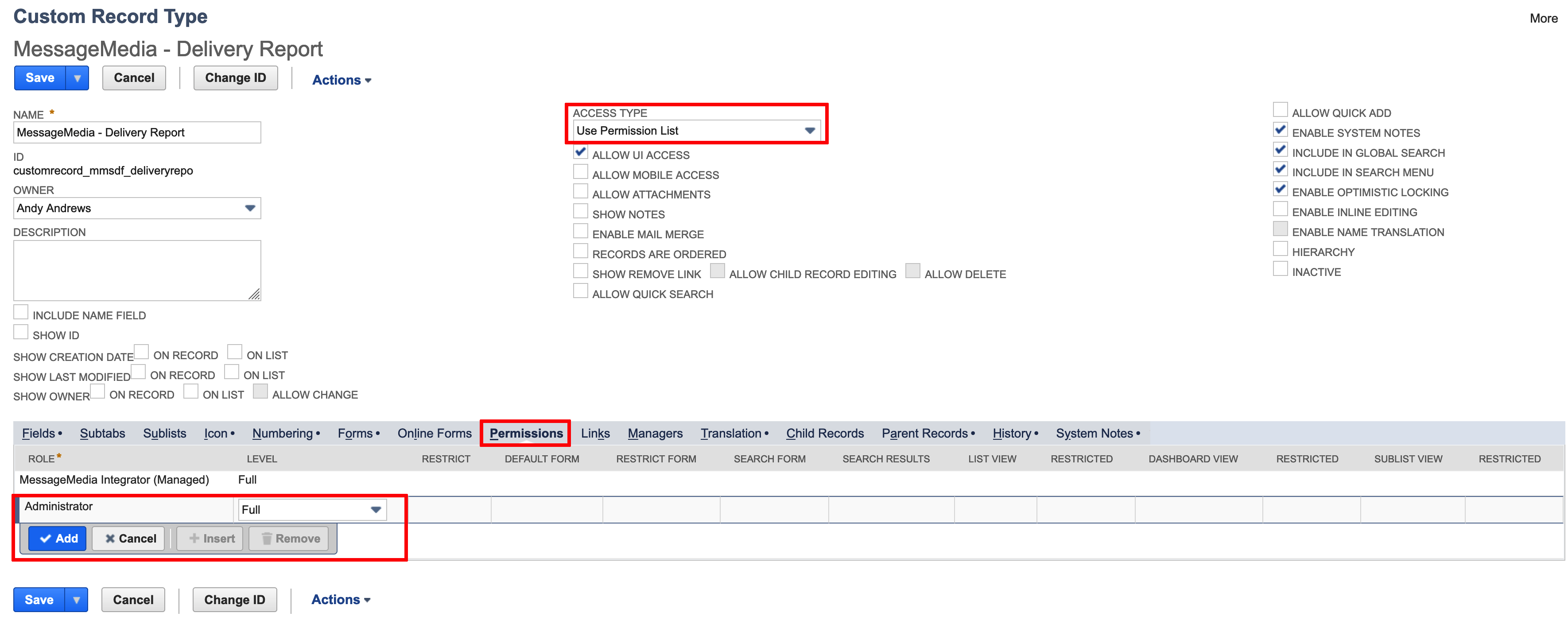 NetSuite | Setup | Step 7: NetSuite Permissions – Sinch Engage