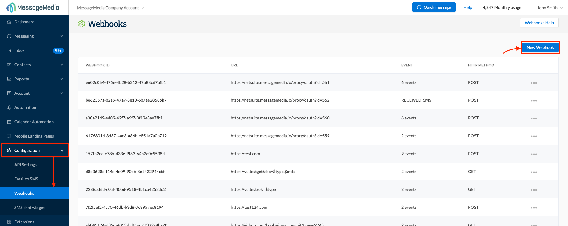 Webhooks – MessageMedia
