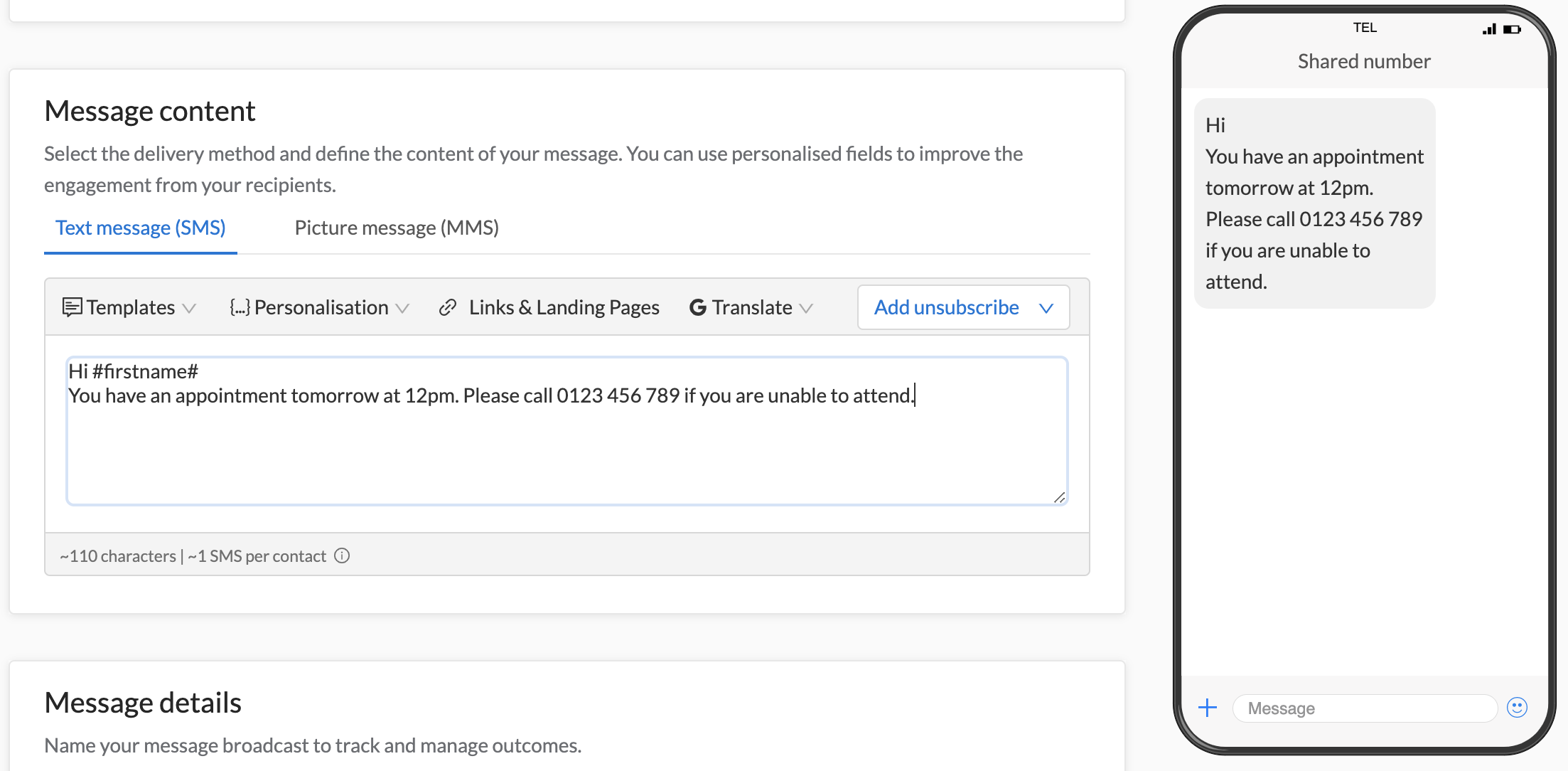 Using Google Translate – TPG Telecom Messaging Hub
