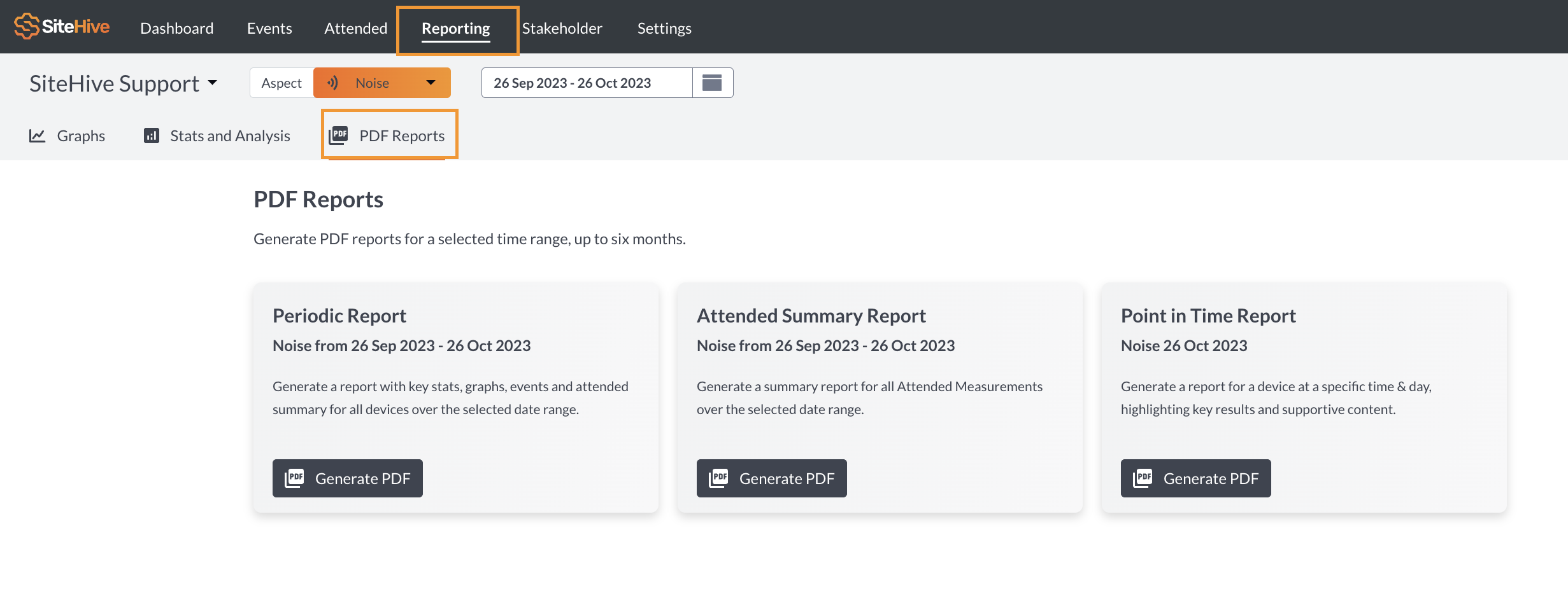PDF reports | SiteHive