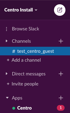 Install Slack App | Centro