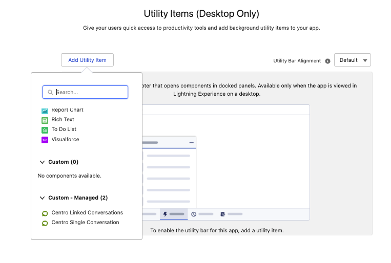How To Add The Centro Lwc To The Salesforce Utility Bar Centro