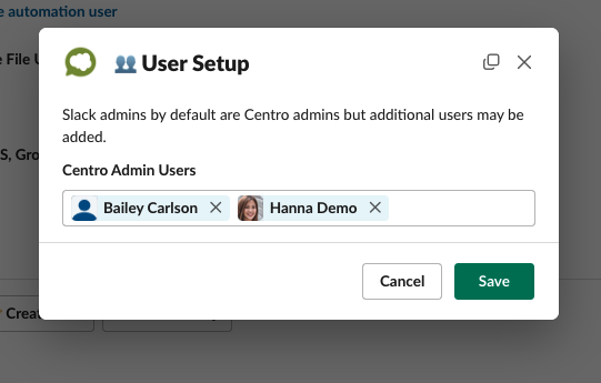 User Setup | Centro