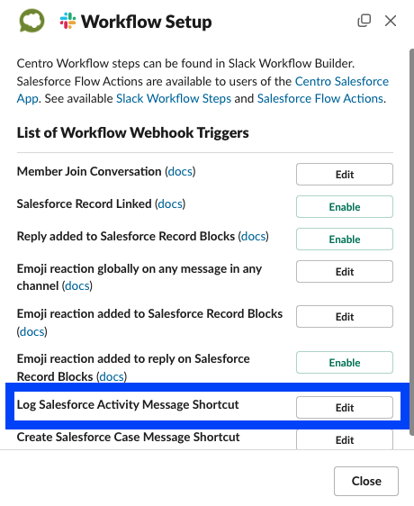 Quick Start: Log Activity from any message in Slack | Centro
