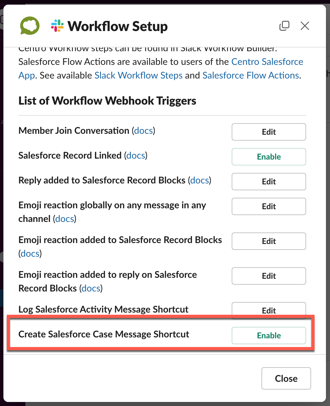Quick Start: Create a Case from any message in Slack | Centro
