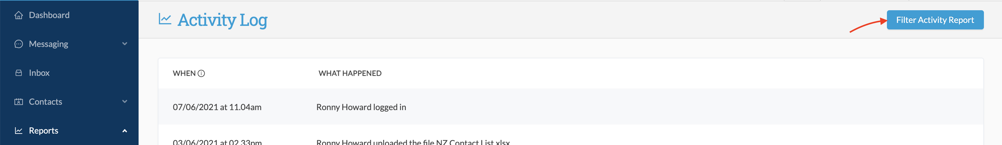 Activity Log | 2degrees