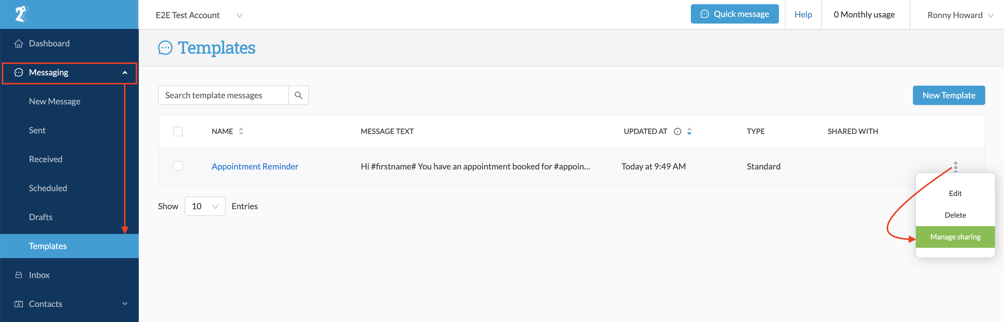 Sharing Templates | 2degrees