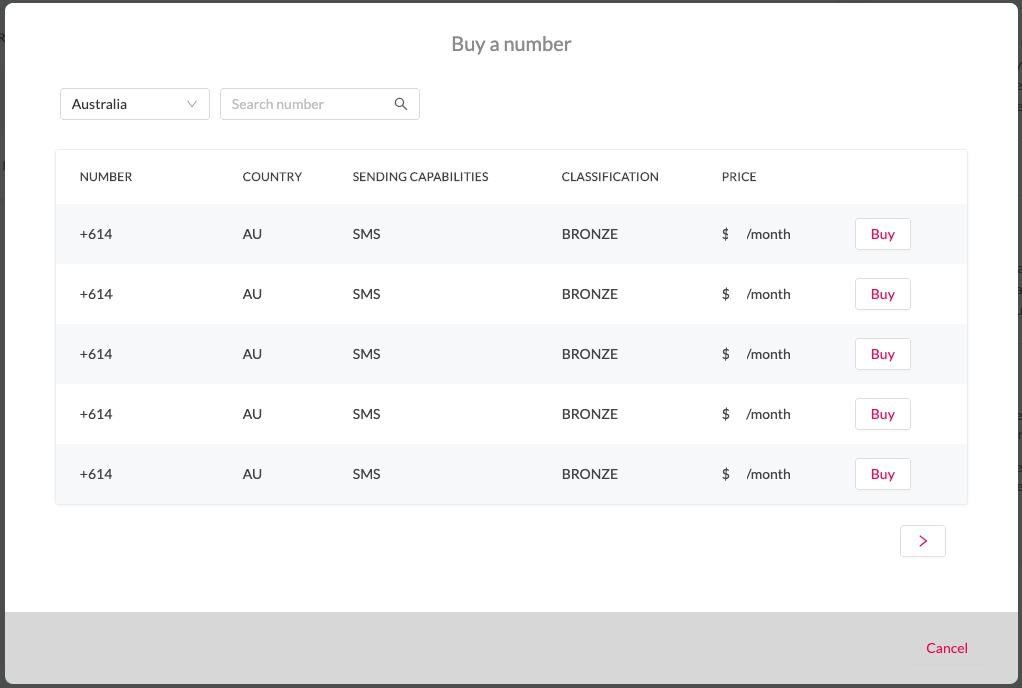 Purchasing a dedicated number – MessageNet