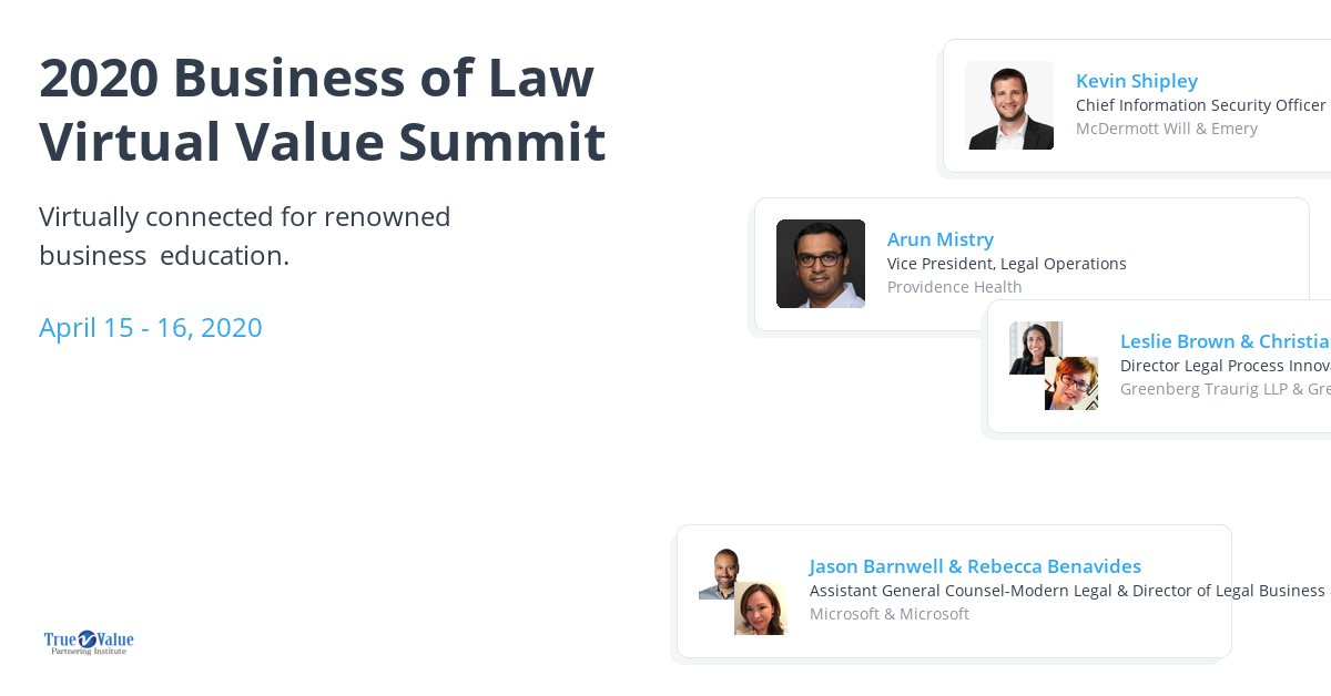 2020 Business of Law Virtual Value Summit - 2020 Business of Law ...