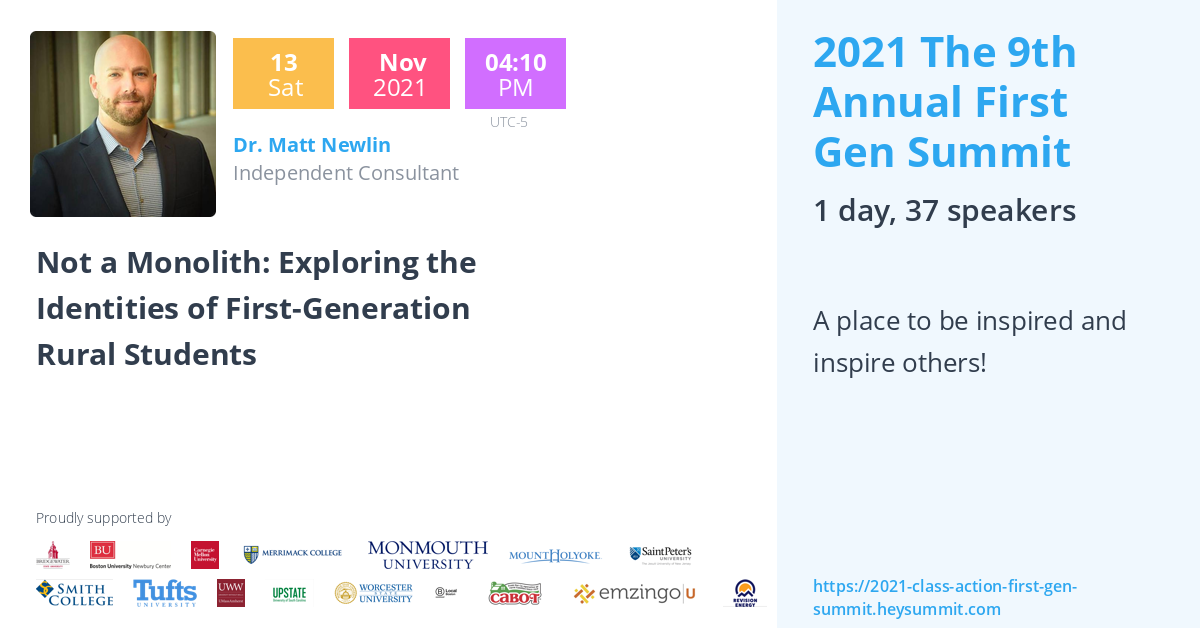 Dr. Matt Newlin - 2021 Class Action First Gen Summit