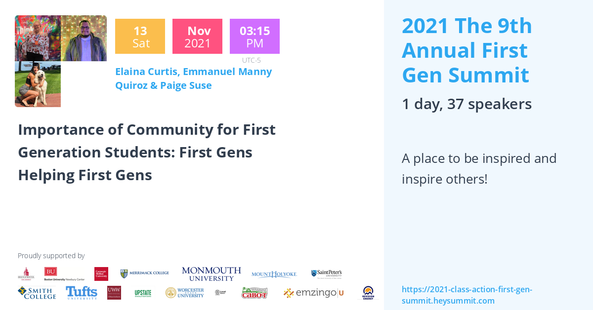 Importance of Community for First Generation Students: First Gens ...