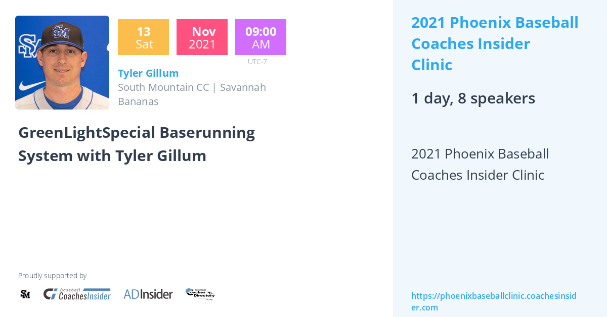 Tyler Gillum - 2021 Phoenix Baseball Coaches Insider Clinic