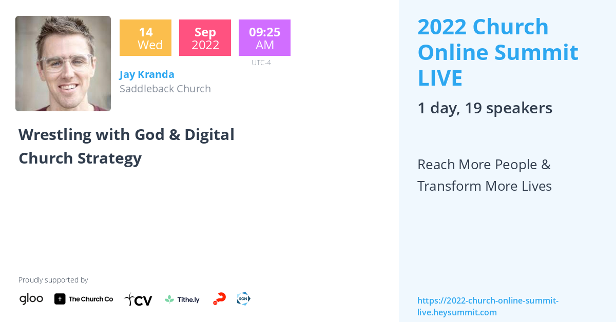Jay Kranda - 2022 Church Online Summit LIVE