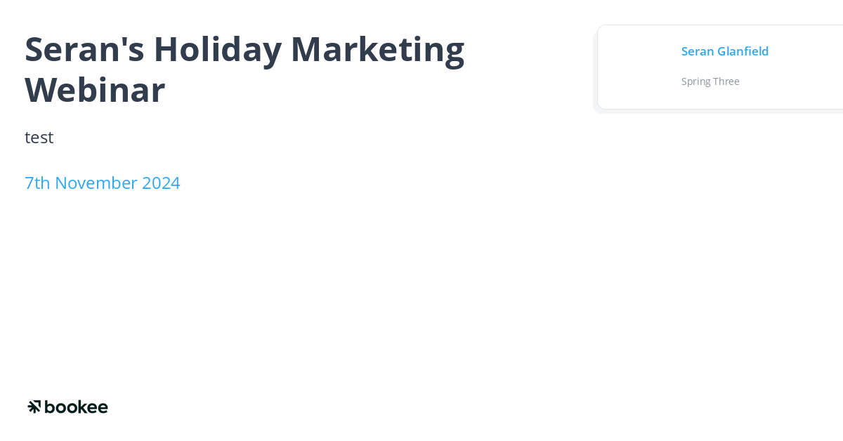 Schedule - Seran's Holiday Marketing Webinar
