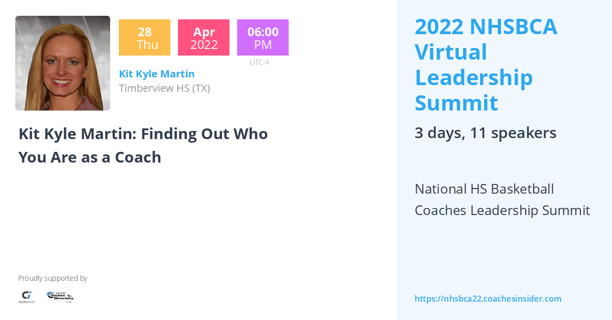 Kit Kyle Martin - 2022 NHSBCA Virtual Leadership Summit