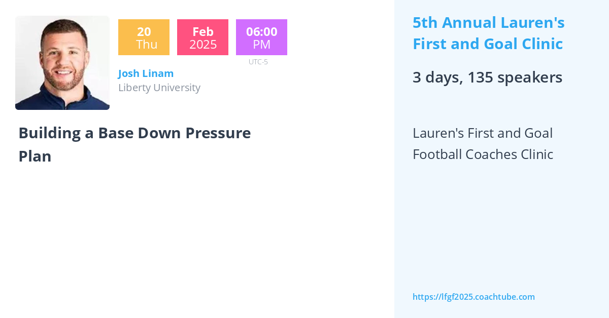 Josh Linam - 5th Annual Lauren's First and Goal Clinic