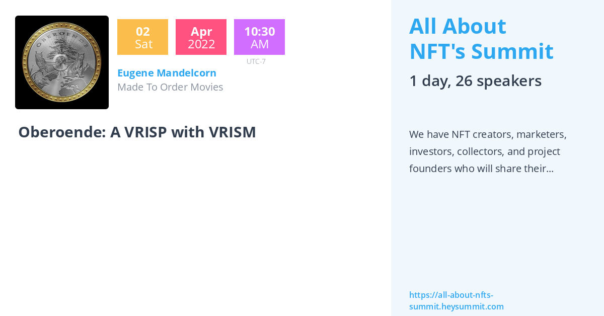 Eugene Mandelcorn - All About NFT's Summit