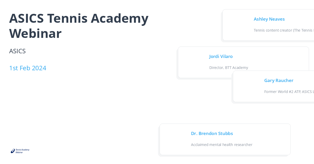 ASICS Tennis Academy Webinar by ASICS