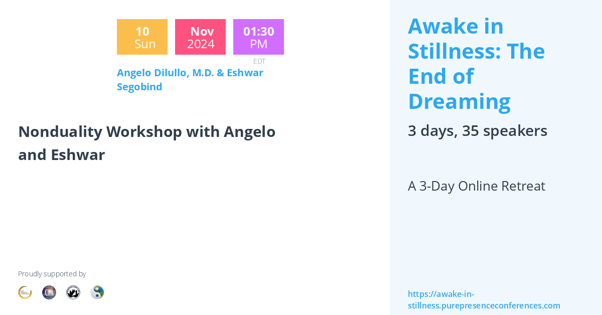 Angelo Dilullo, M.D. - Awake in Stillness: The End of Dreaming
