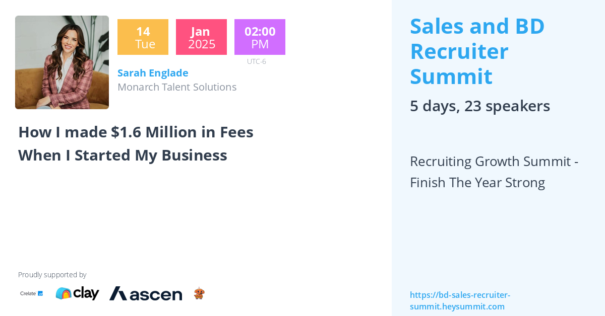 Sarah Englade - Sales and BD Recruiter Summit