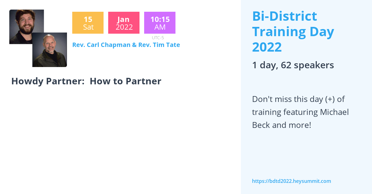 Rev. Tim Tate - Bi-District Training Day 2022