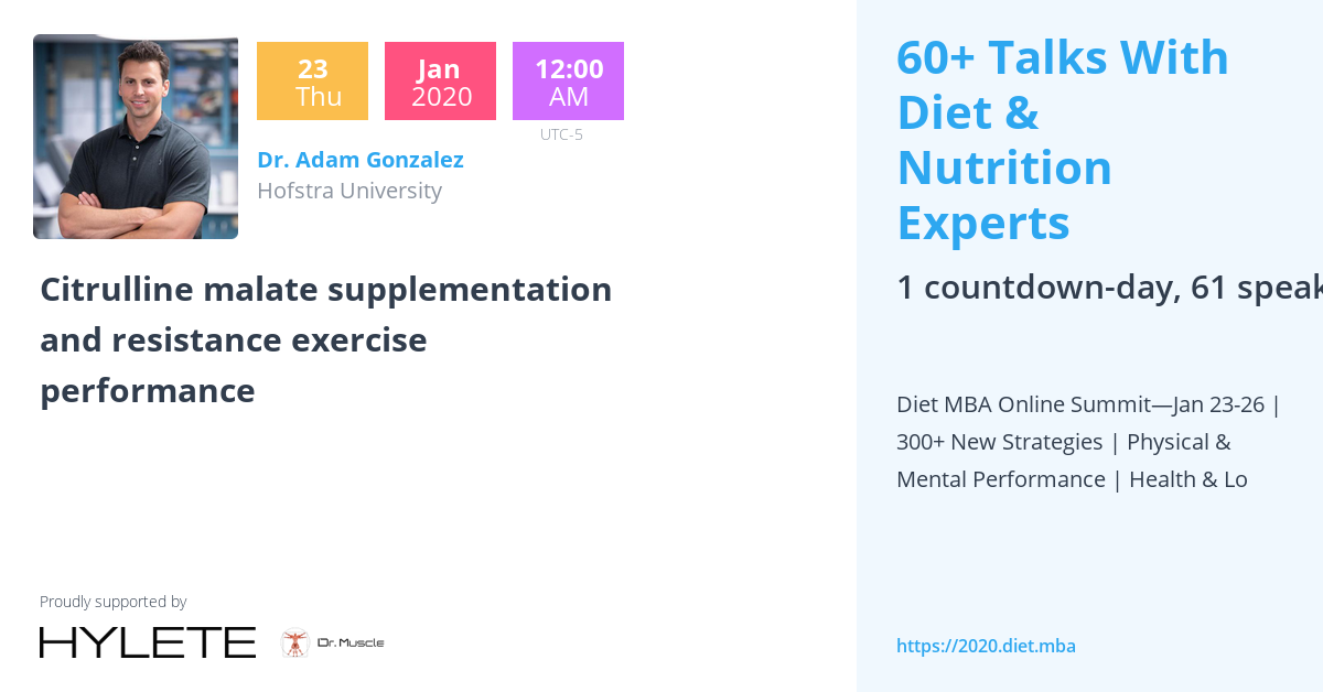 Dr. Adam Gonzalez - 60+ Talks With Diet & Nutrition Experts