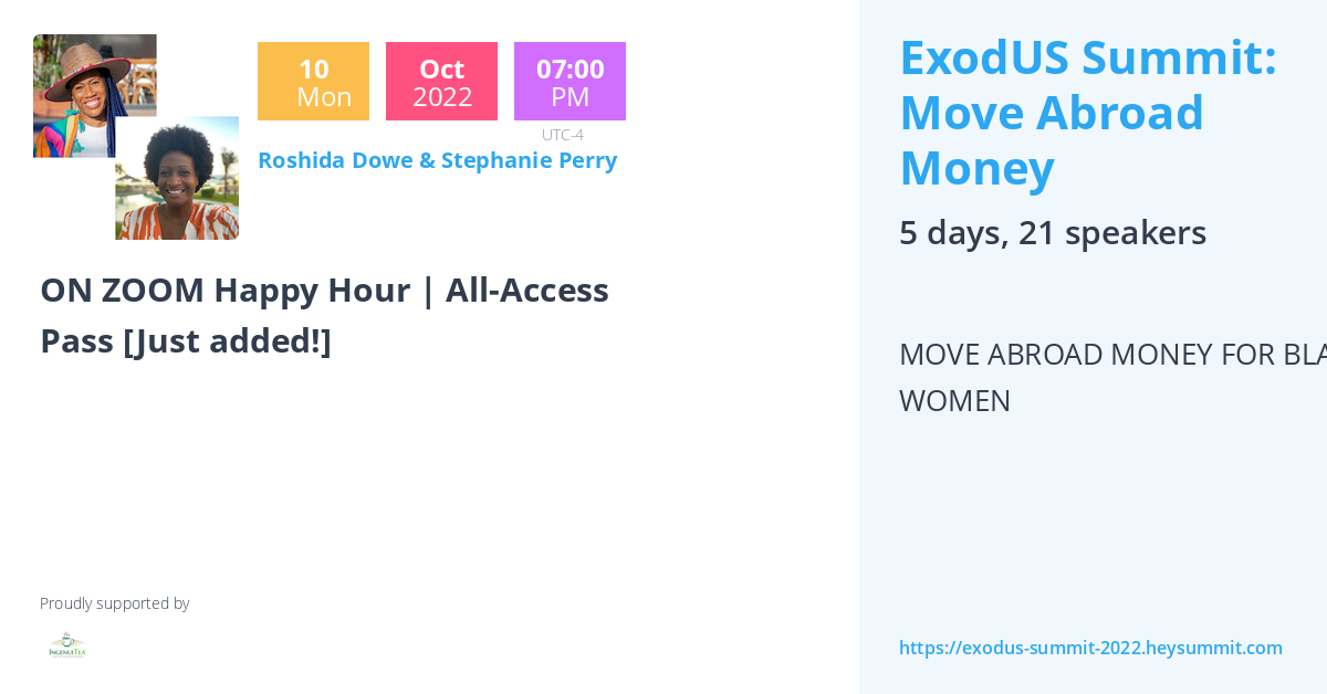 Stephanie Perry - ExodUS Summit: Move Abroad Money